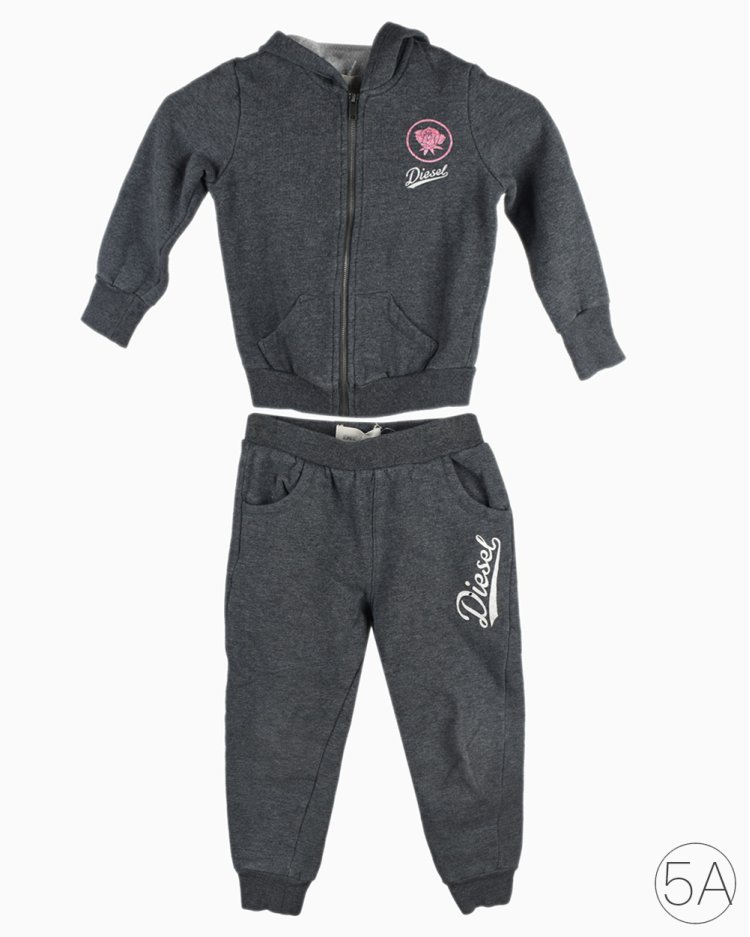 Conjunto Moletom Infantil Diesel Original Logo Cinza