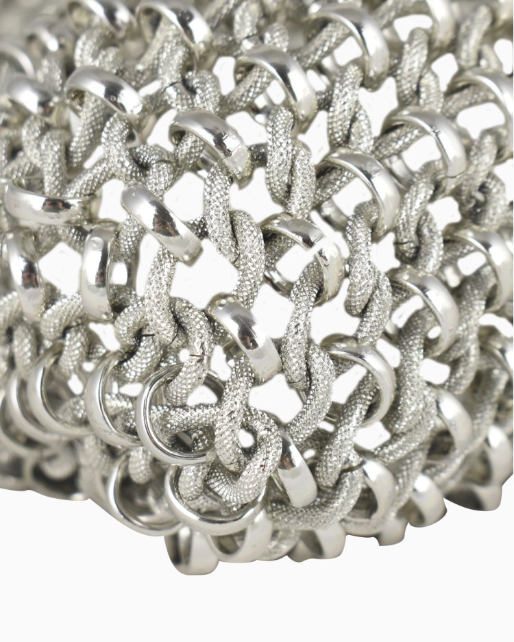 Bolsa Emporio Armani Original Chain Prateada Feminina