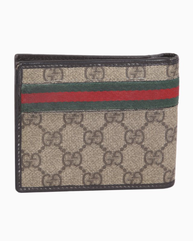 Carteira Gucci Original GG Supreme Web Bifold Monograma Masculina