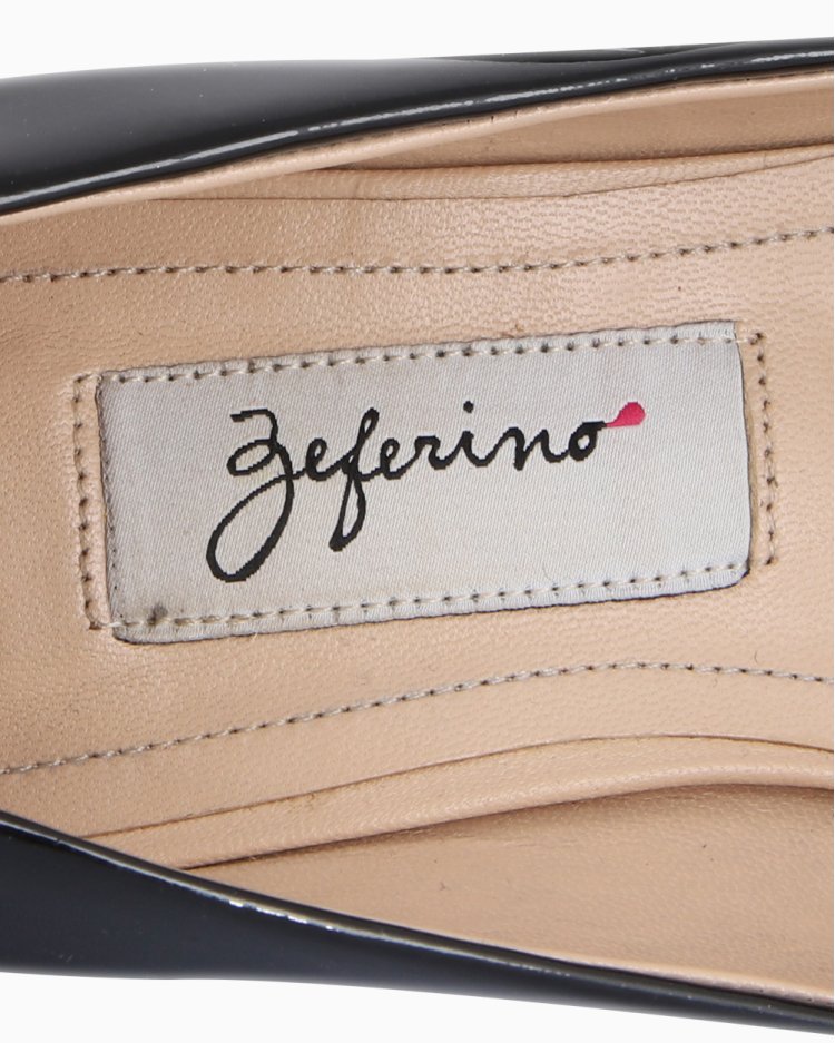 Sapato Zeferino Original Salto Baixo Verniz Preto Feminino