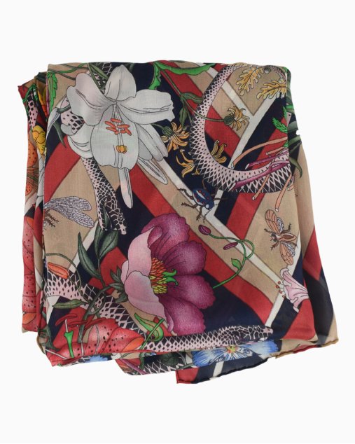 Lenço Gucci Original Seda Estampado Feminino