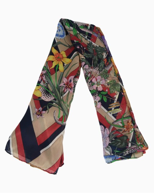 Lenço Gucci Original Seda Estampado Feminino