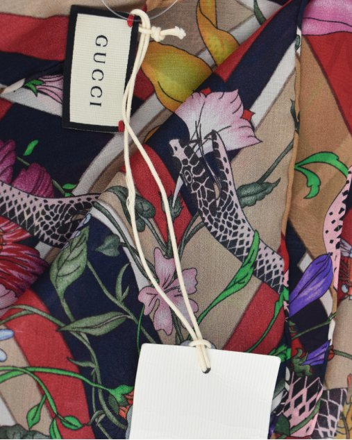 Lenço Gucci Original Seda Estampado Feminino
