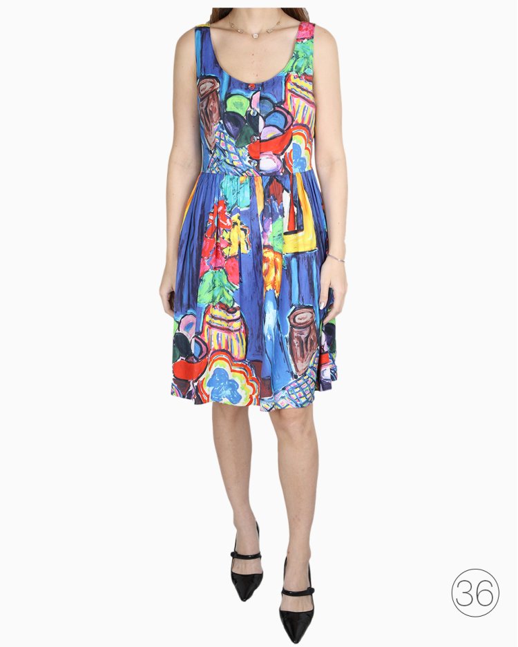 Vestido Prada Original Estampado Colorido Feminino