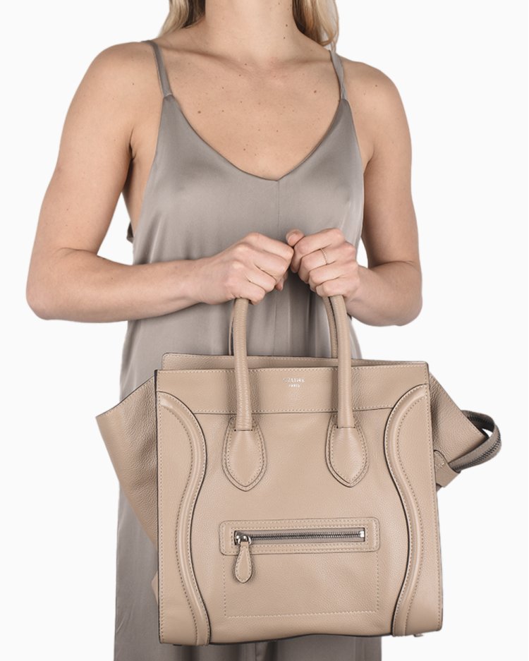Bolsa Celine Original Luggage Mini Tote Bege Feminina