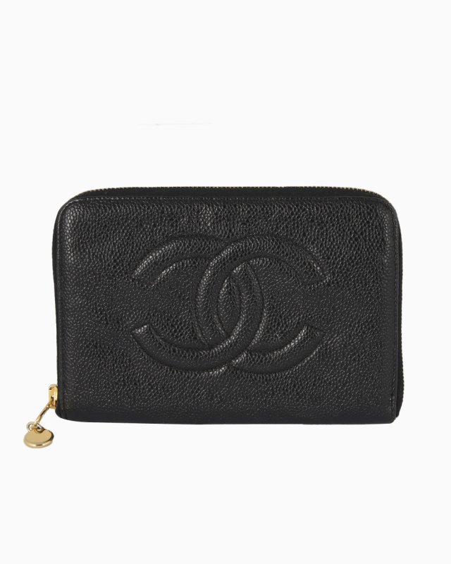 Carteira Chanel Original CC Caviar Preta Feminina