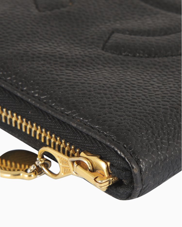 Carteira Chanel Original CC Caviar Preta Feminina