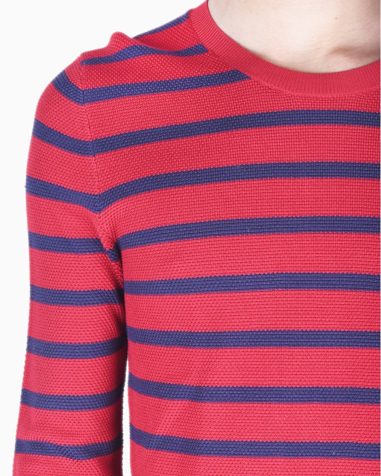 Suéter Burberry Original Tricot Listrado Vermelho/Azul Masculino