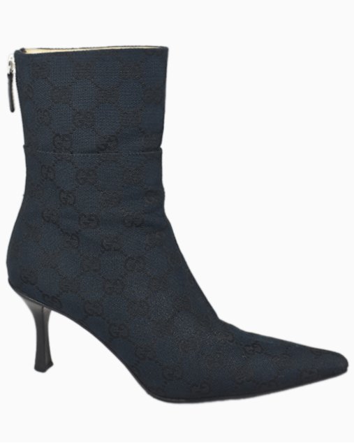 Bota Gucci Canvas GG Supreme Preta Feminina