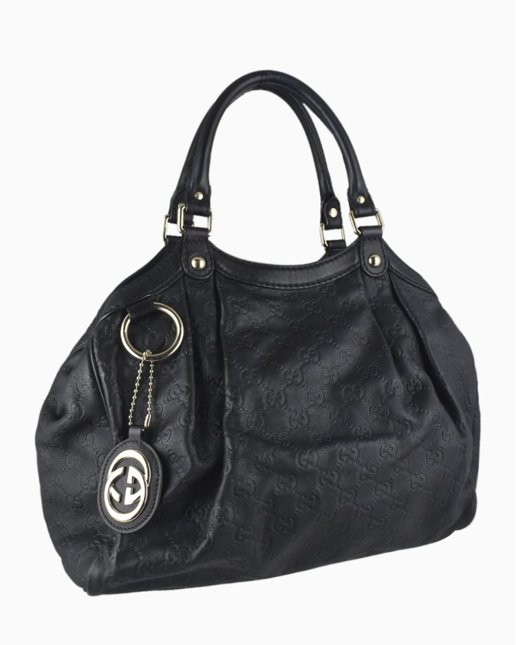 Bolsa Gucci Original Guccissima Sukey Medium Tote Preta Feminina