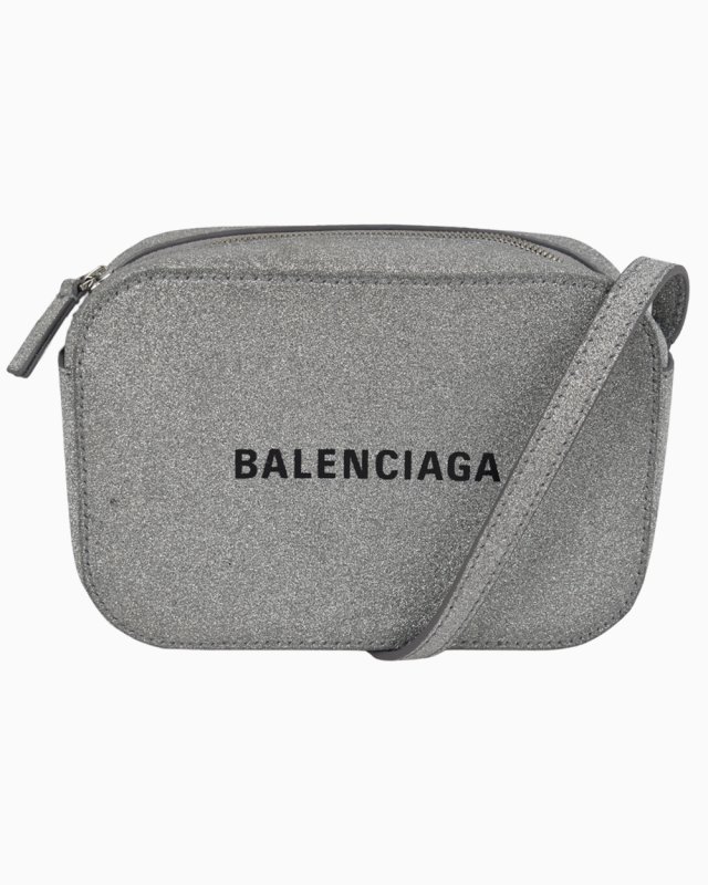 Bolsa Balenciaga Original Everyday XS Glitter Camera Prateada Feminina