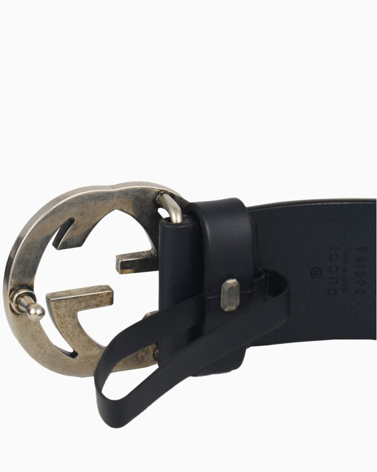Cinto Gucci Original Interlocking G Preto Masculino