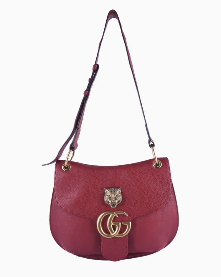 Bolsa Gucci Original GG Marmont Animalier Vermelha Feminina