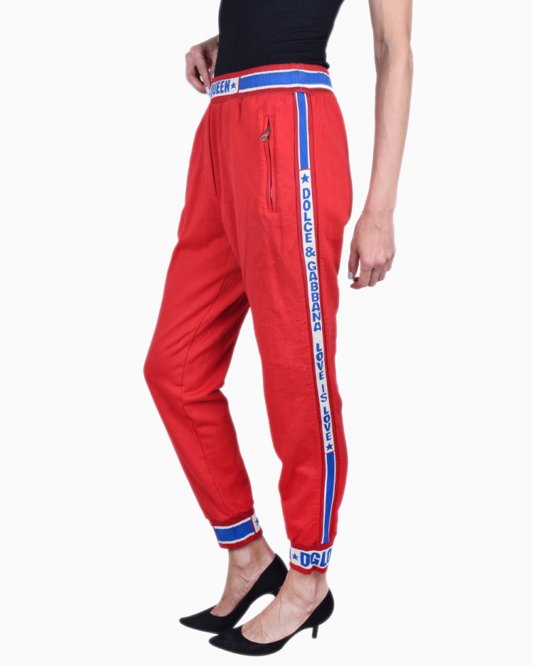 Calça Dolce & Gabbana Original DG Queen Moletom Vermelha Feminina