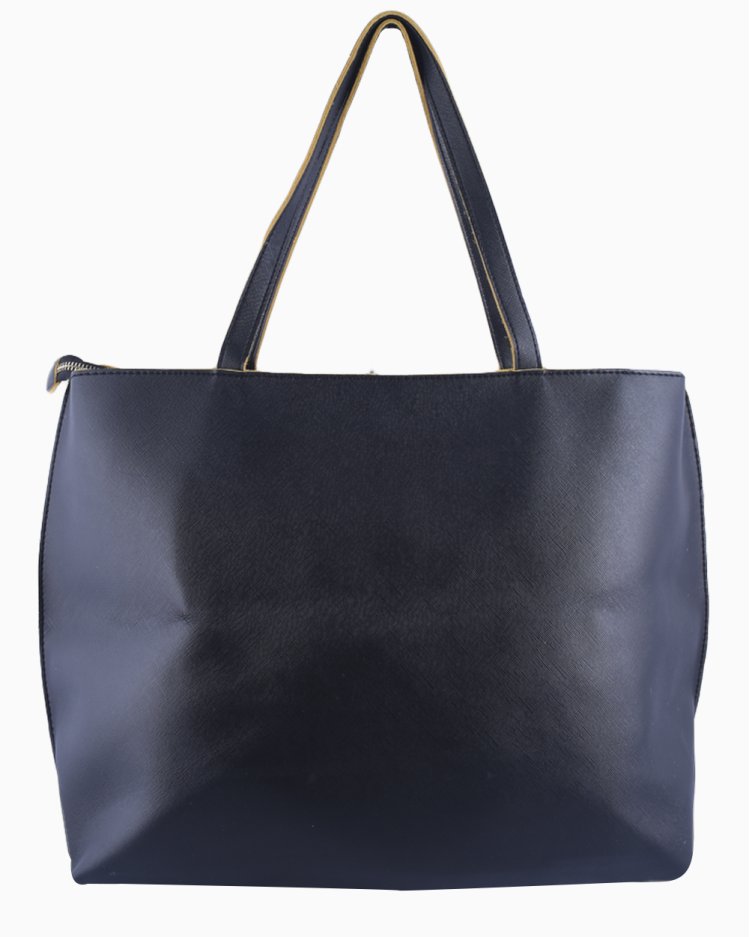 Bolsa Versace Jeans Original Tote Couro Preta Feminina