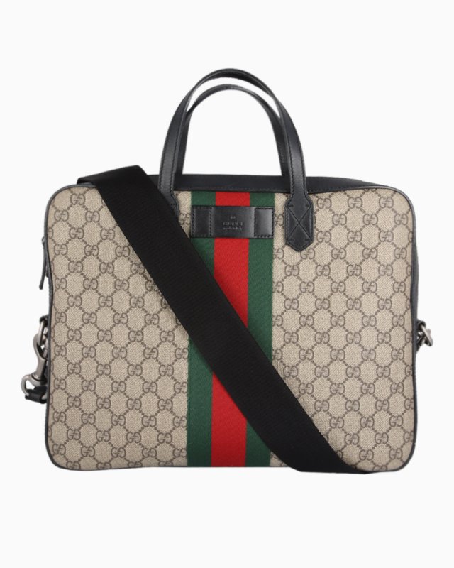 Pasta Gucci Original Web GG Canvas Masculina