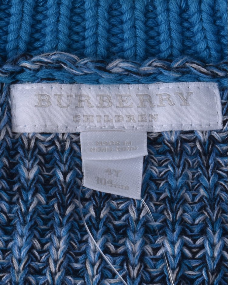 Suéter Infantil Burberry Original Tricô Azul