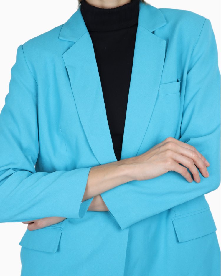 Blazer Carol Bassi Original Mago Turquesa Feminino