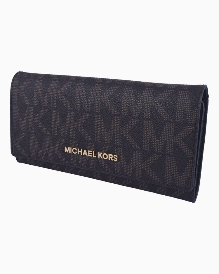 Carteira Michael Kors Original Flap Monograma Marrom Feminina