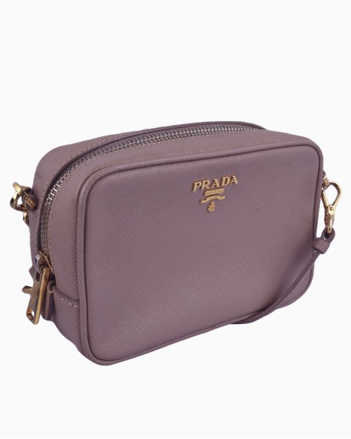 Bolsa Prada Original Saffiano Lux Mini Camera Nude Feminina
