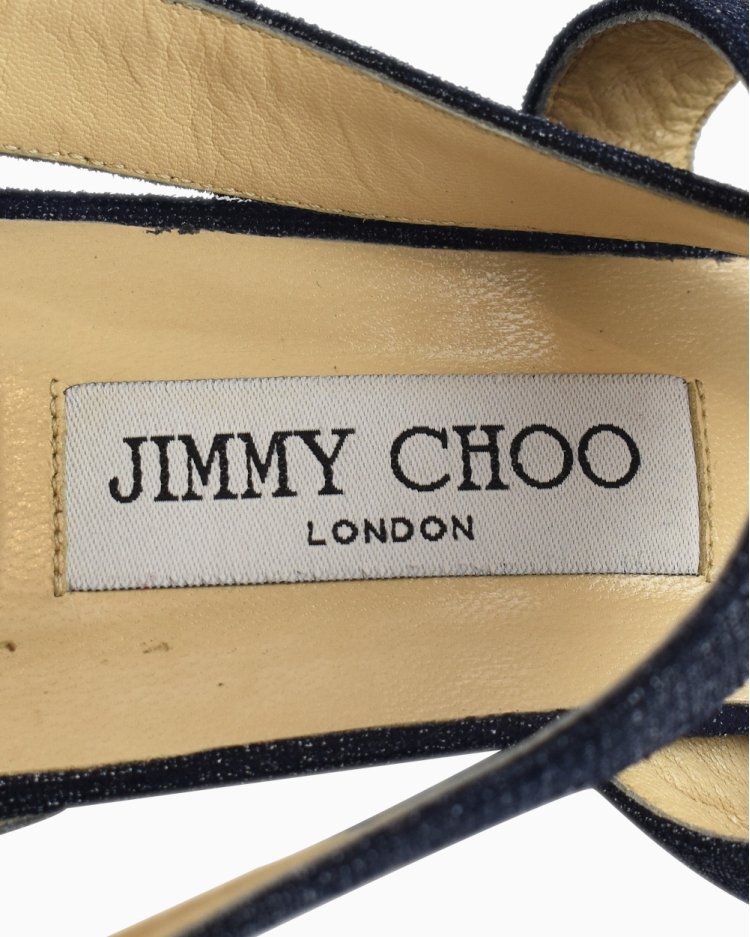 Sandália Jimmy Choo Original Wedge Jeans Azul Feminina