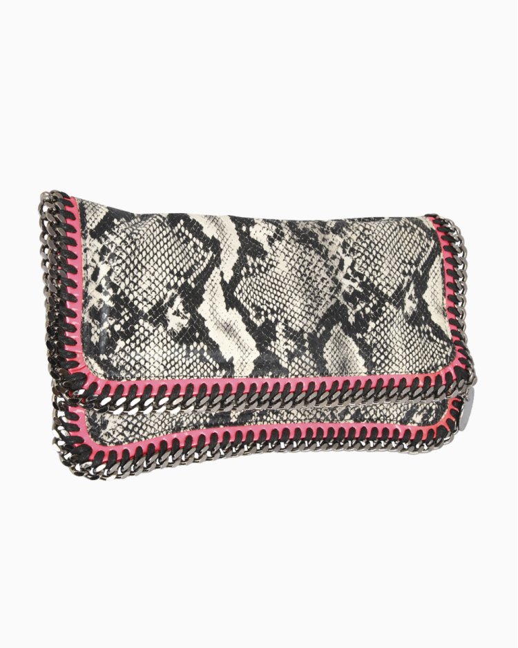 Clutch Stella McCartney Original Falabella Snakeprint Neon Feminina