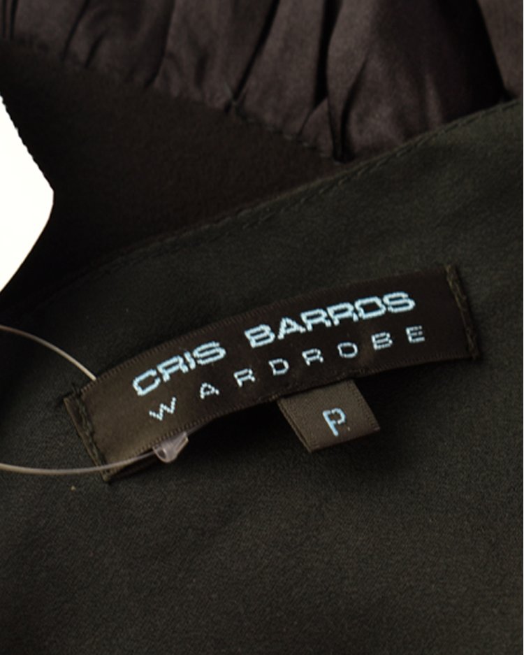 Vestido Cris Barros Original Seda Preto Feminino