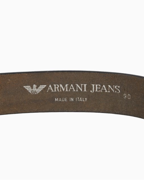 Cinto Armani Original Jeans Couro Marrom Masculino