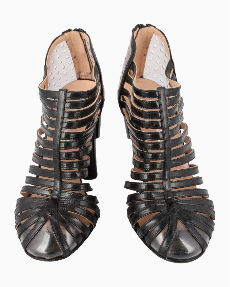 Sandália Chanel Original Tiras Couro Feminina