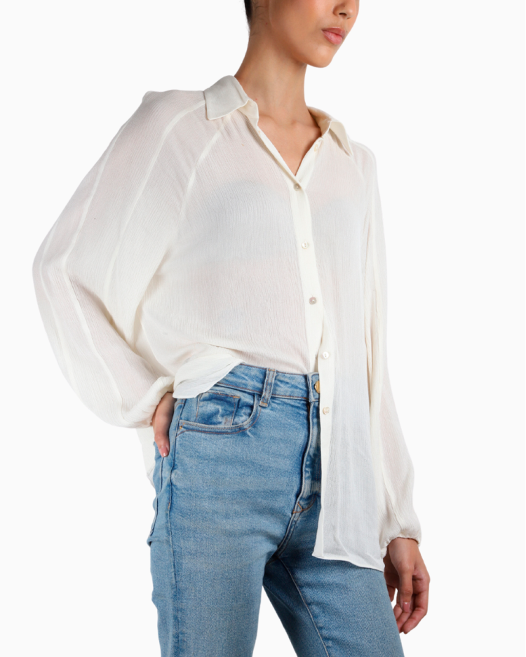 Camisa Massimo Dutti Original Off White Feminina