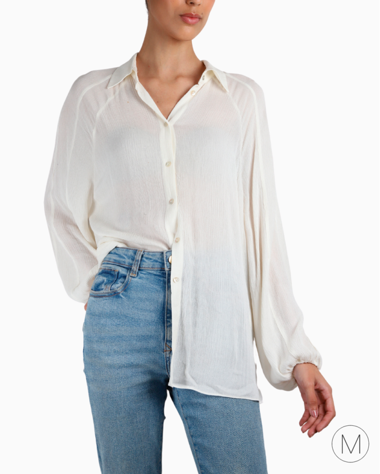 Camisa Massimo Dutti Original Off White Feminina