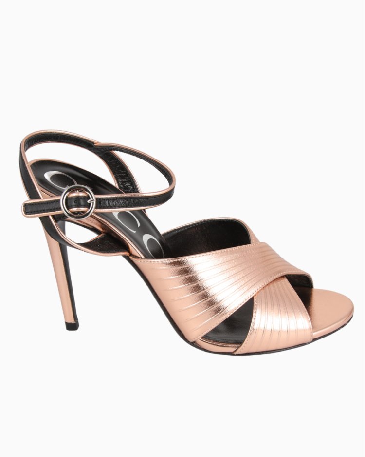 Sandália Gucci Original Metalizada Rose Gold Feminina