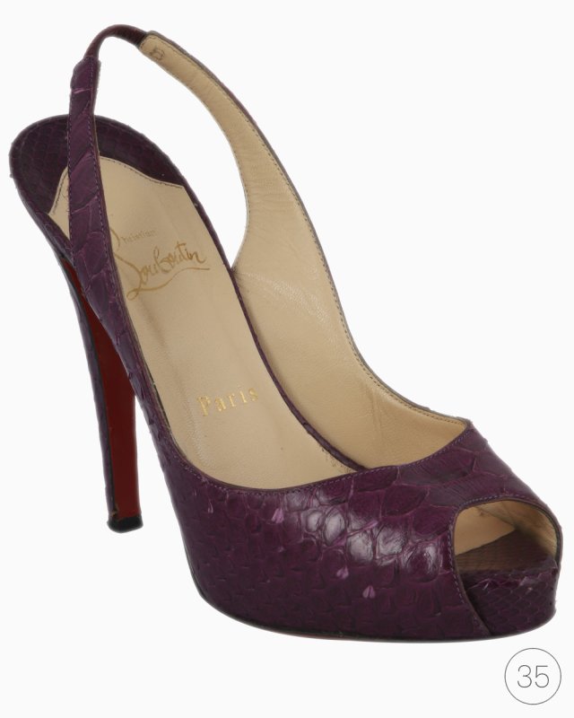 Sapato Louboutin Original Private Number 120 Snake Roxo Feminino