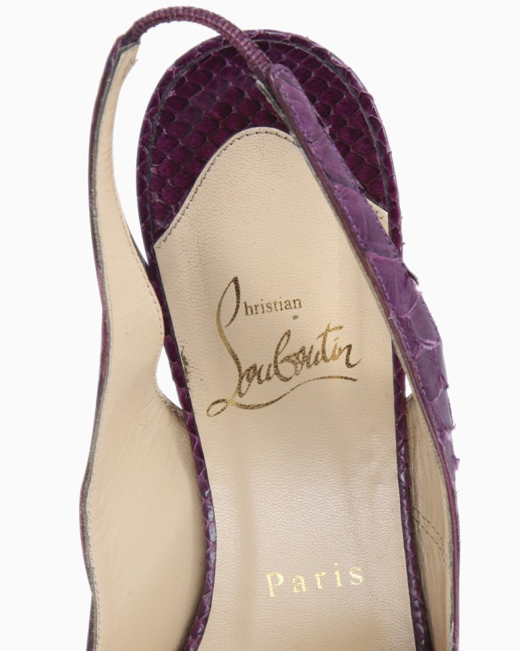 Sapato Louboutin Original Private Number 120 Snake Roxo Feminino