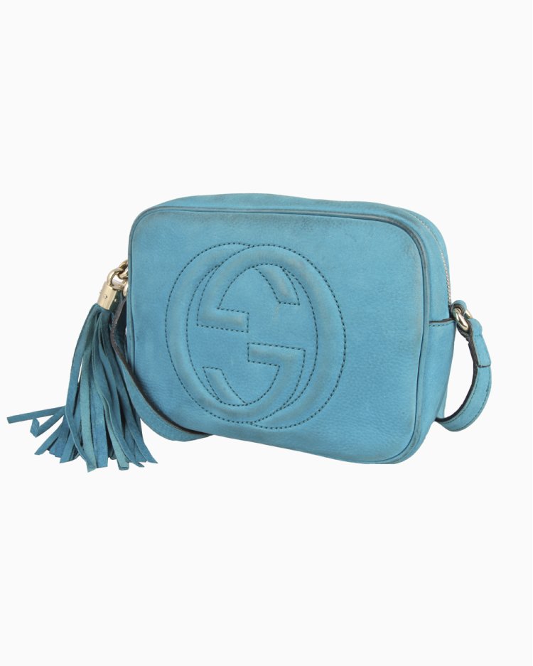 Bolsa Gucci Original Soho Disco Azul Turquesa Feminina