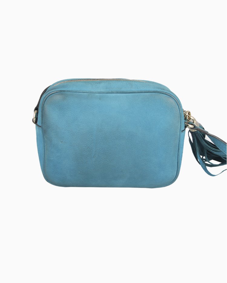 Bolsa Gucci Original Soho Disco Azul Turquesa Feminina
