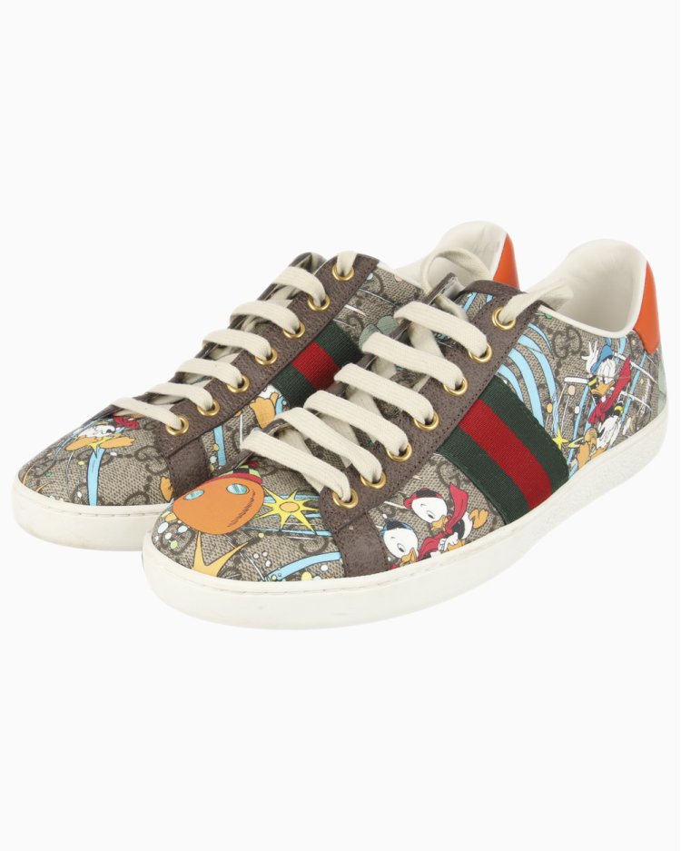 Tênis Gucci Original x Disney Donald Duck Ace Colorido Feminino