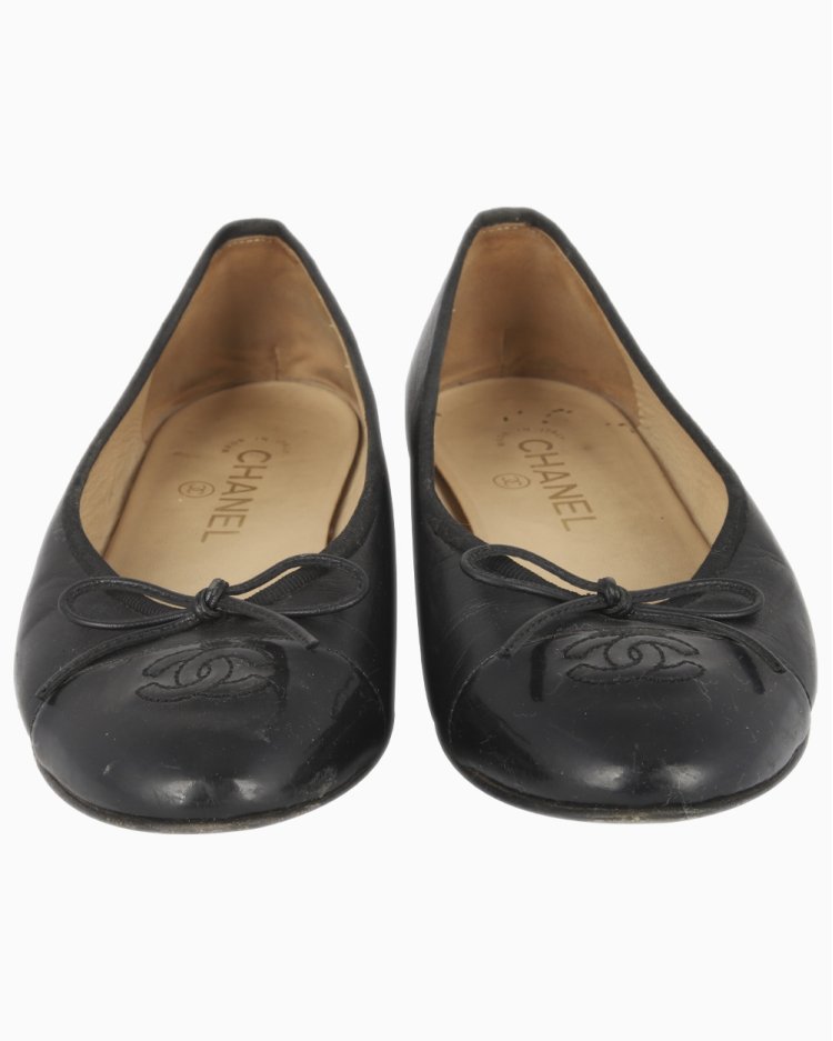 Sapatilha Chanel Original CC Cap Toe Preta Feminina