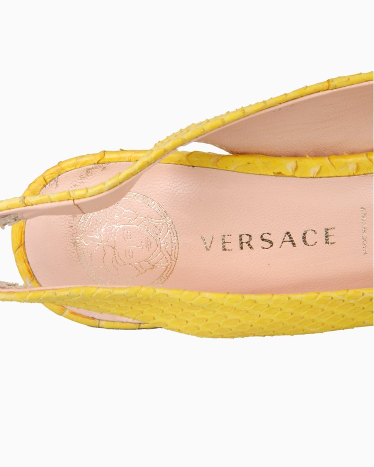 Sapato Versace Original Peep Toe Amarelo Feminino