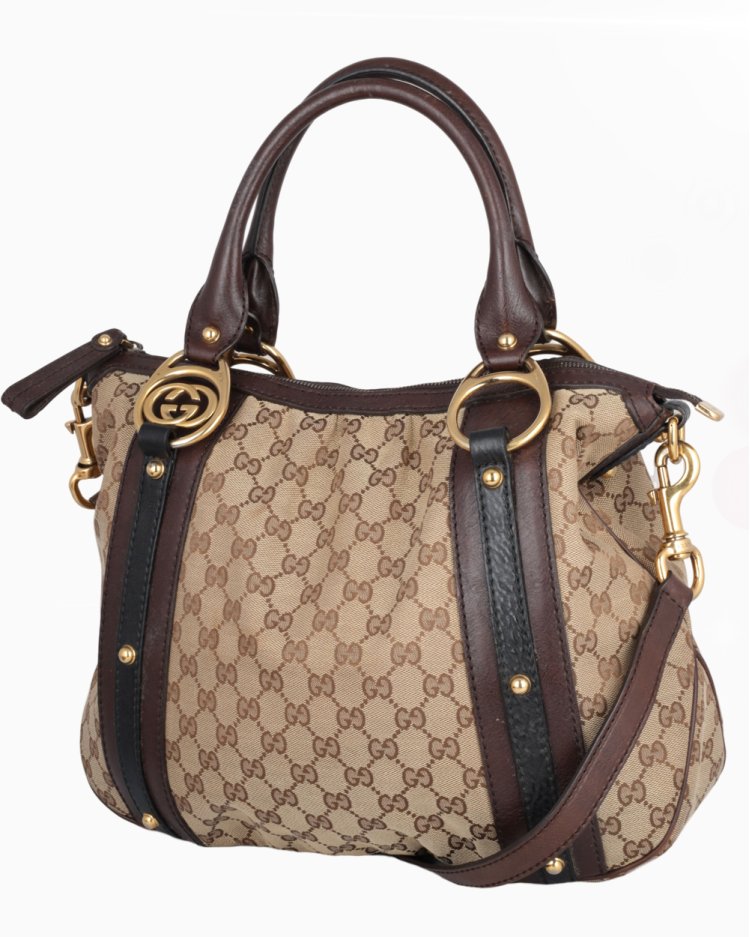 Bolsa Gucci Original Interlocking Large Tote Canvas GG Supreme Feminina