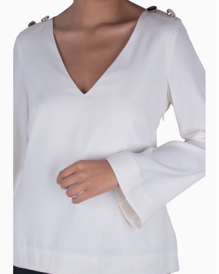 Blusa Bo.Bô Original Manga Longa Off White Feminina