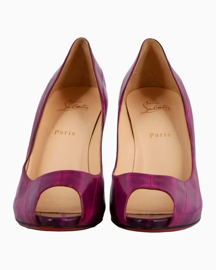 Sapato Christian Louboutin Original Peep Toe Roxo Feminino