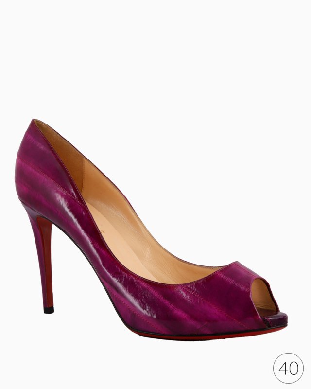 Sapato Christian Louboutin Original Peep Toe Roxo Feminino