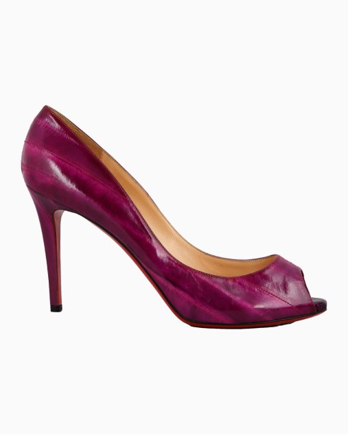 Sapato Christian Louboutin Original Peep Toe Roxo Feminino
