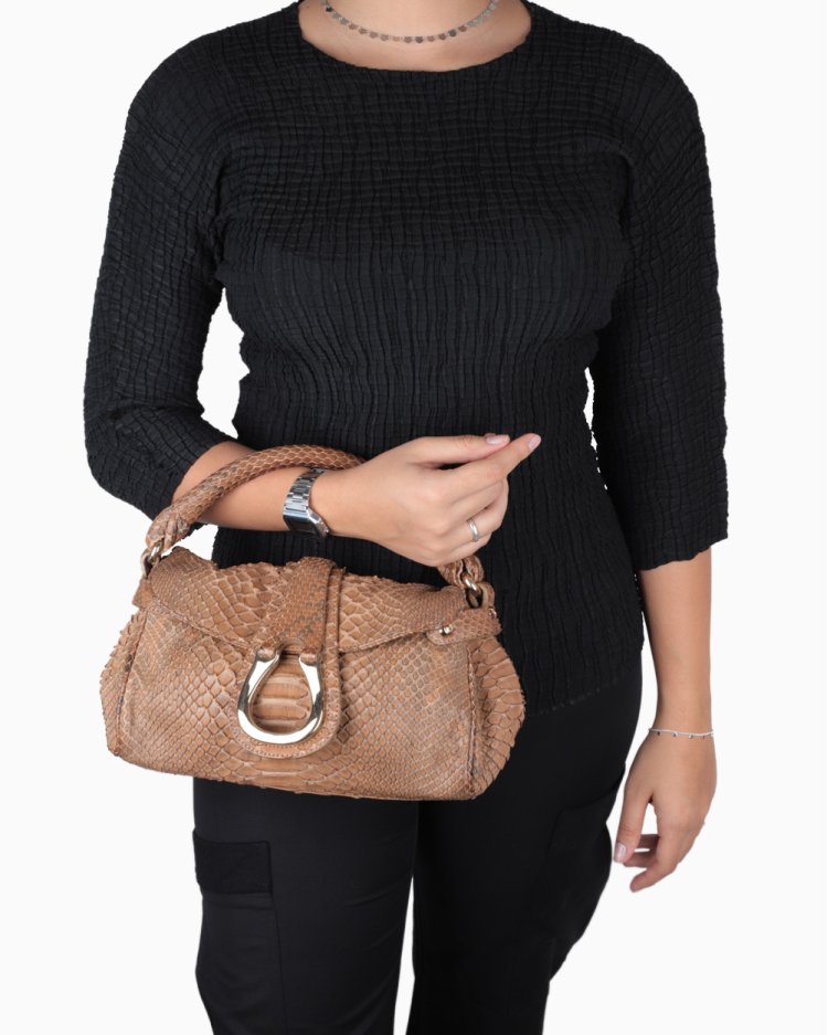 Bolsa Giorgio Armani Original Python Marrom Feminina