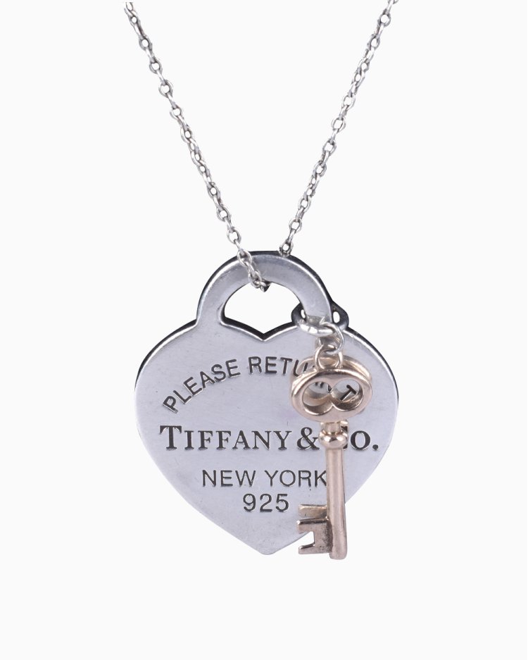 Colar Tiffany & Co. Original Pendente Coração Com Chave Prata 925 Feminino