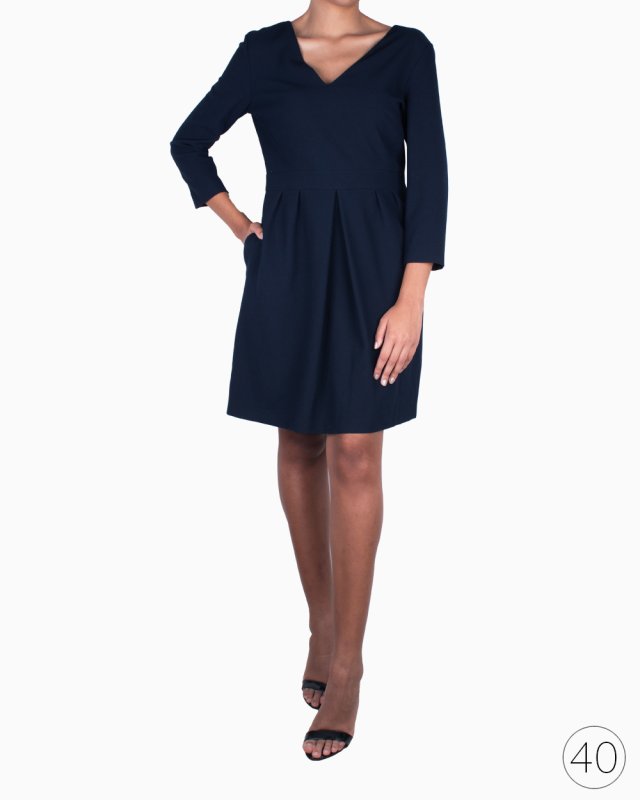 Vestido Massimo Dutti Original Azul Marinho Feminino