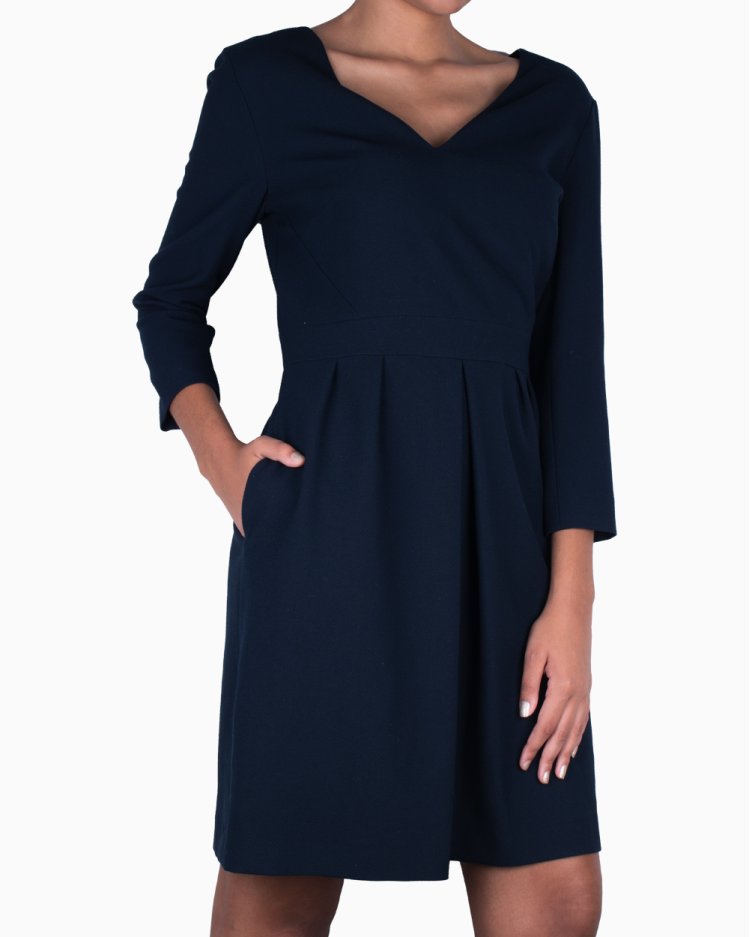 Vestido Massimo Dutti Original Azul Marinho Feminino