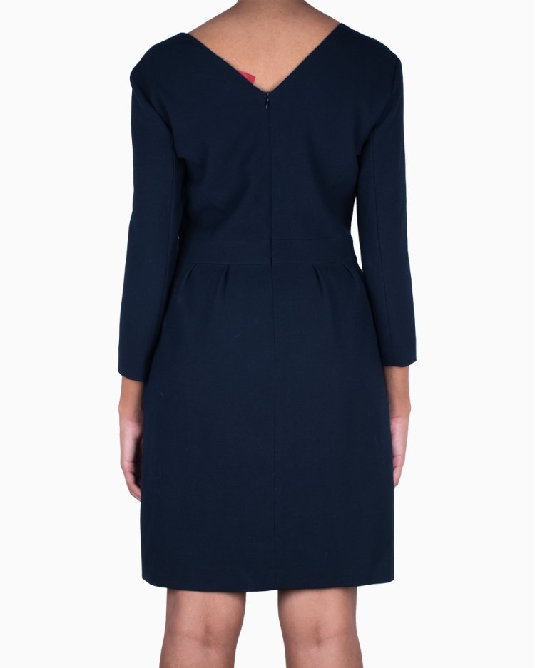 Vestido Massimo Dutti Original Azul Marinho Feminino