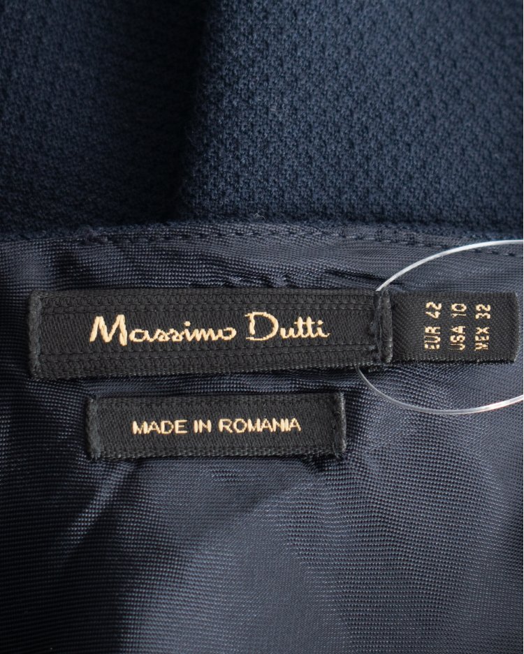 Vestido Massimo Dutti Original Azul Marinho Feminino